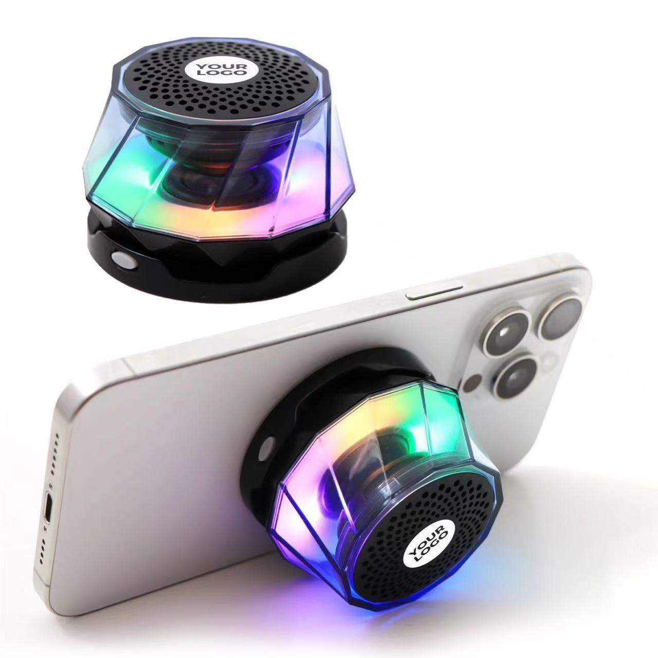 Magnetic Wireless Speaker with LED Light and Phone Holder – Linden ...